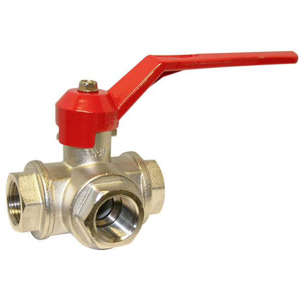 Brass Ball Valve - 3 Way - L Port - Leengate Valves
